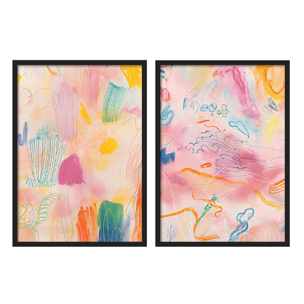 Conjunto de cuadros abstractos coloridos y modernos - kudeko.com