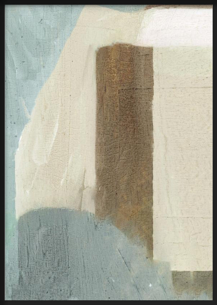 Cuadro abstracto moderno con tonos suaves y texturas geométricas ...