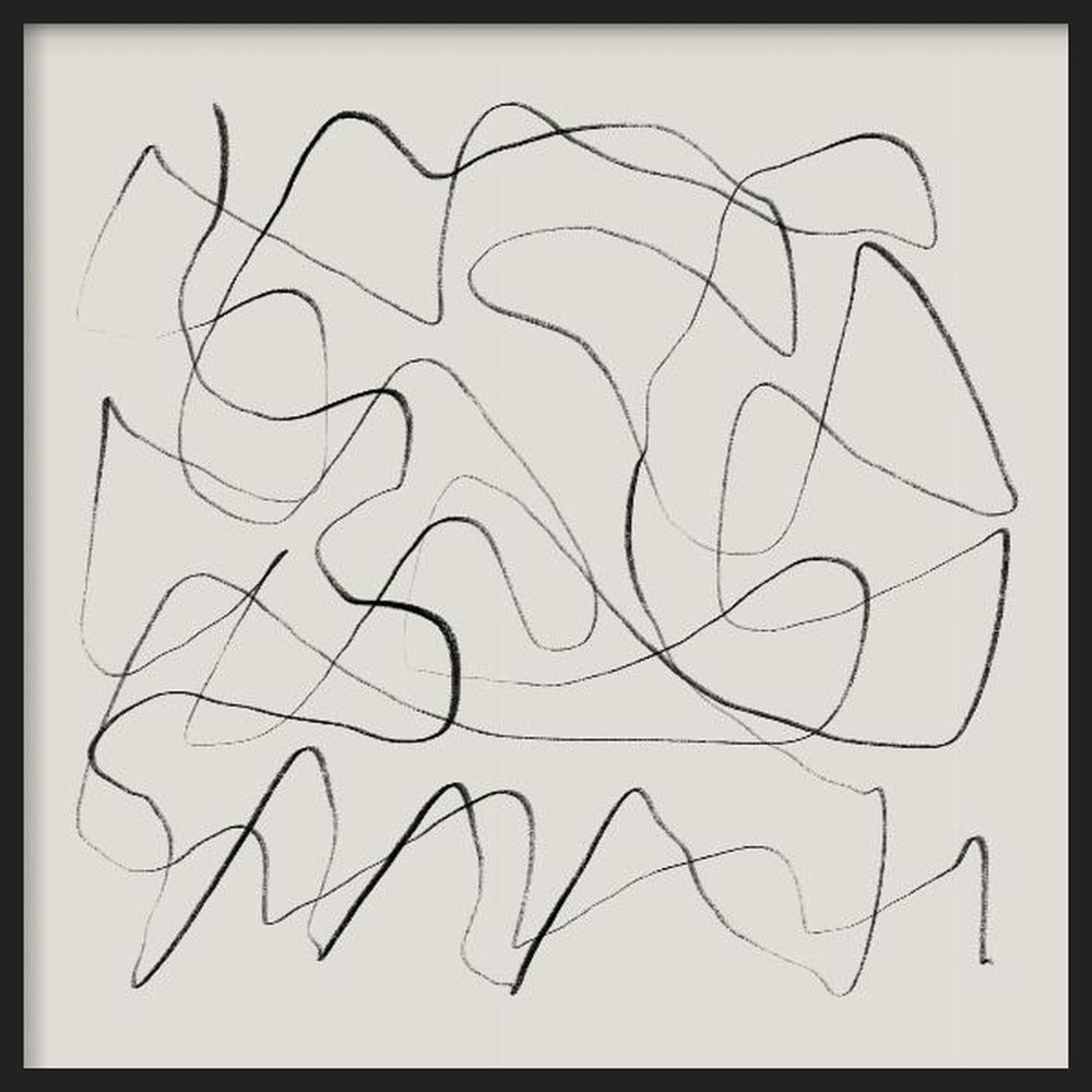 Cuadro cuadrado de líneas abstractas | Decoración de pared – kudeko