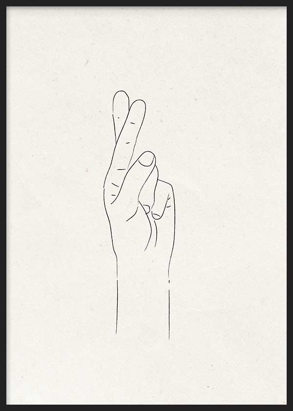 Cuadro de mano cruzando los dedos - Cuadro nórdico – kudeko.com
